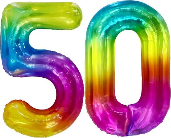 Ballons Anniversaire 50 Ans Couleur Arc en ciel de 100cm Dcoration ...