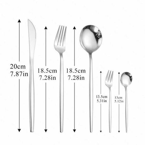Services de table,Couverts de table en acier,couverts de cuisine ...