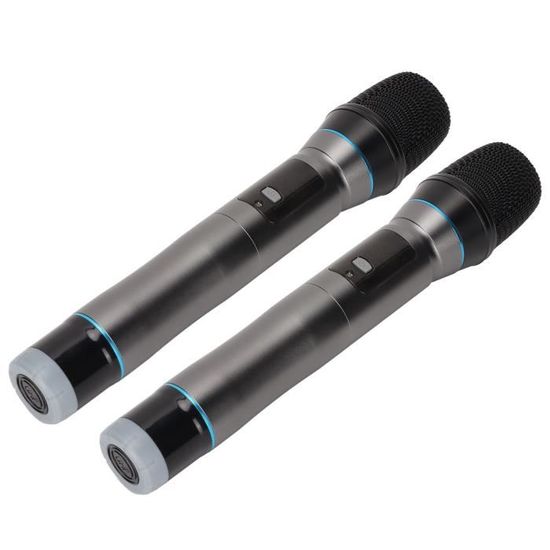 Qiilu Micro UHF fil double microphone avec sortie rechargeable 6.35 ...