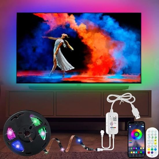 Rgbic Ruban Led 4 Mètres, Dreamcolor Rétroéclairage Led Tv For 55 À 70 ...