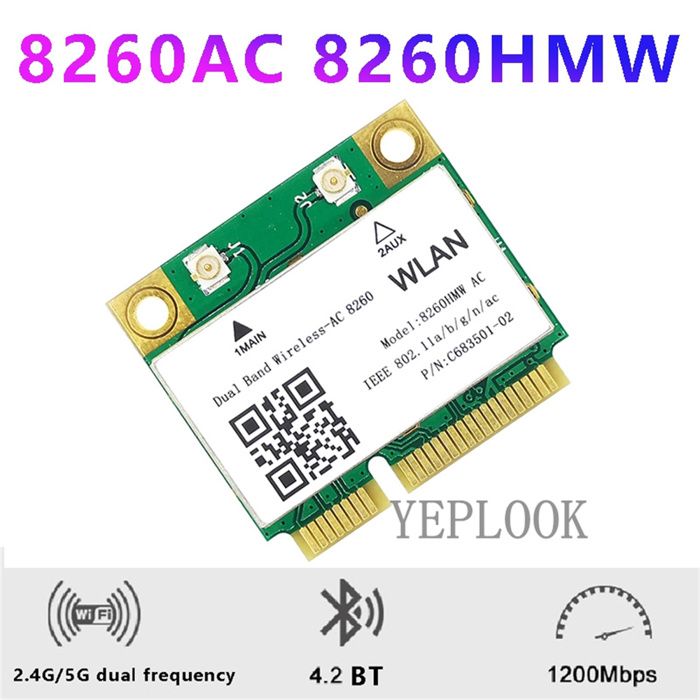 Wireless-ac 8260NGW 8260AC 300Mbps + 867Mbps 802.11AC 2x2 Double Band2 ...