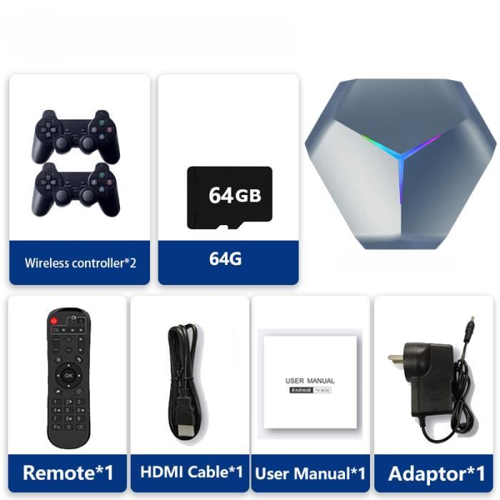64G 20000 Jeux - Mecha A950 TV Box Gaming System, 70 émulateurs, 256G ...