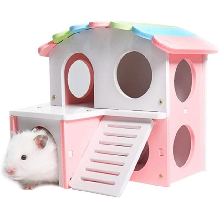 Maison De Cabine De Hamster Cabane À Deux Niveaux Pour Petits Animaux ...