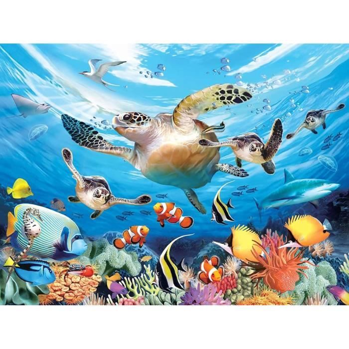 Diy 5D Diamond Painting Tortue De Mer Poisson Complet Accessoires ...