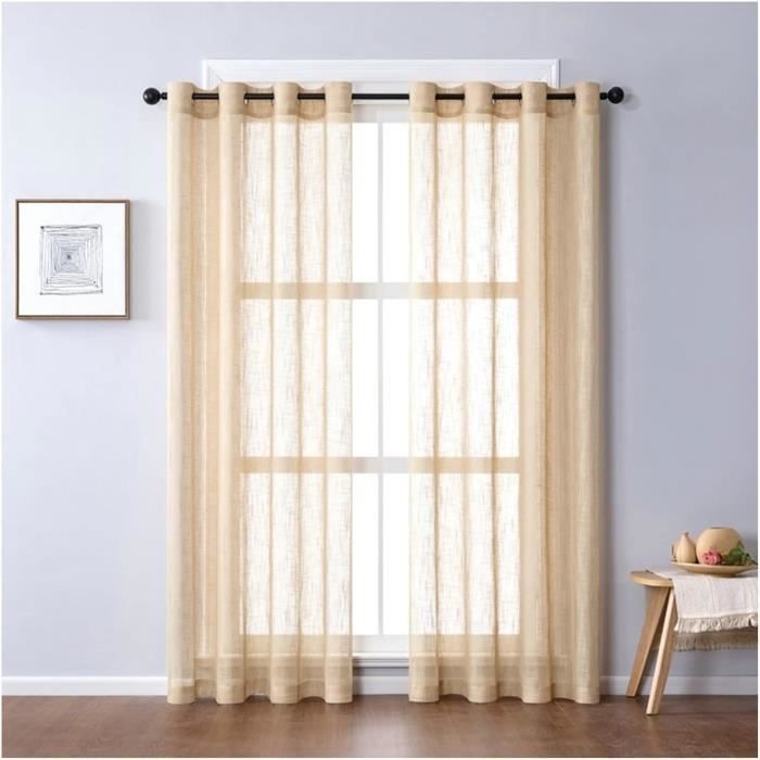 Voilages Intérieurs Cuisine, Petit Rideau 2 Pièces Rideau A Oeillets ...