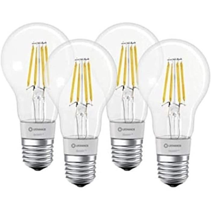 Lampe LED Smart - LEDVANCE SMART + Bluetooth - Filament Classic - E27 - blanc chaud - 60W ...
