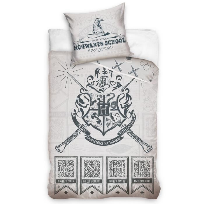 Parure De Lit Enfant Harry Potter école Poudlard 100 Coton 140x200