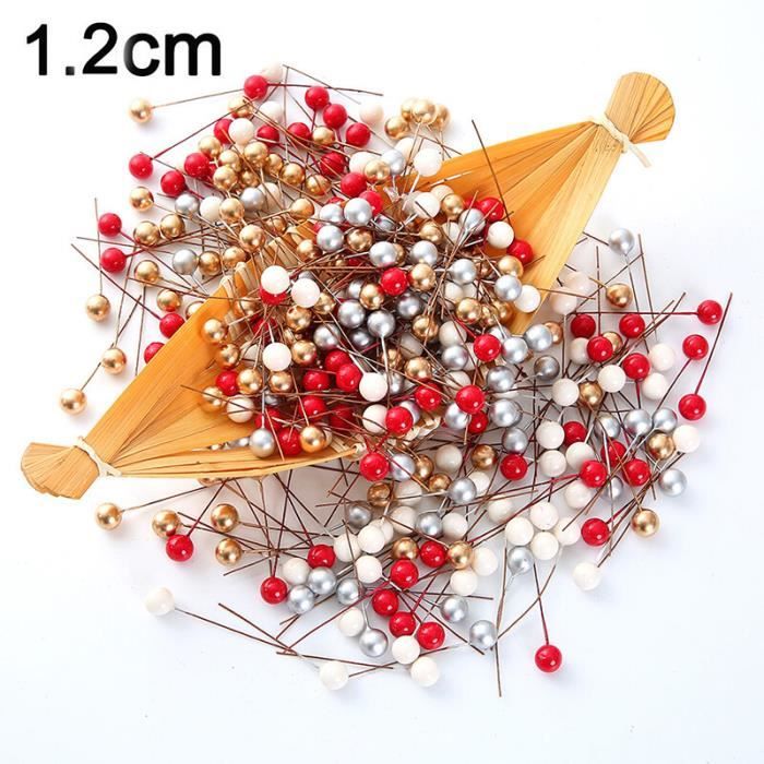 Objets décoratifs,Mini baies en plastique,mini fleur artificielle rouge ...