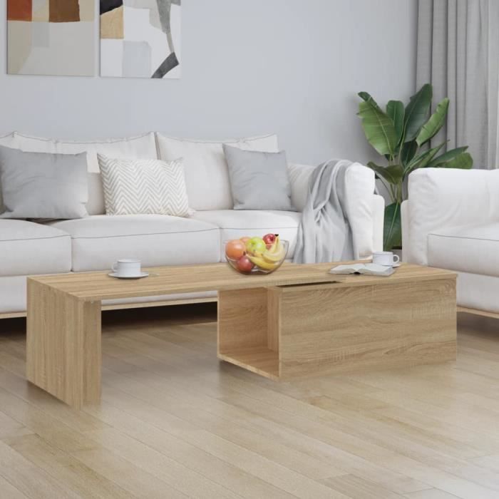 WEI-Table basse Chêne sonoma 150x50x35 cm Aggloméré-WEI801340 ...