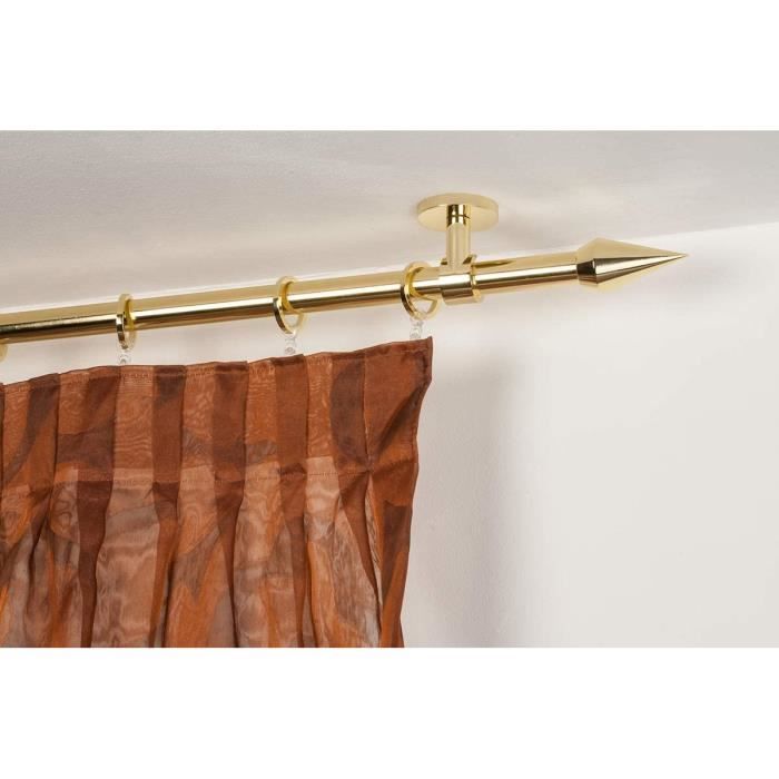 InCasa Tringle a Rideaux O 20 mm, L. 420 cm. en Laiton Poli Complet - Cdiscount Maison