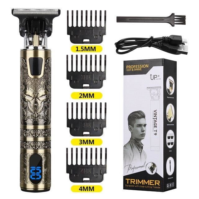 Tondeuse à barbe sans fil Vintage T9 0mm, professionnel, électrique pour hommes, Machine de ...