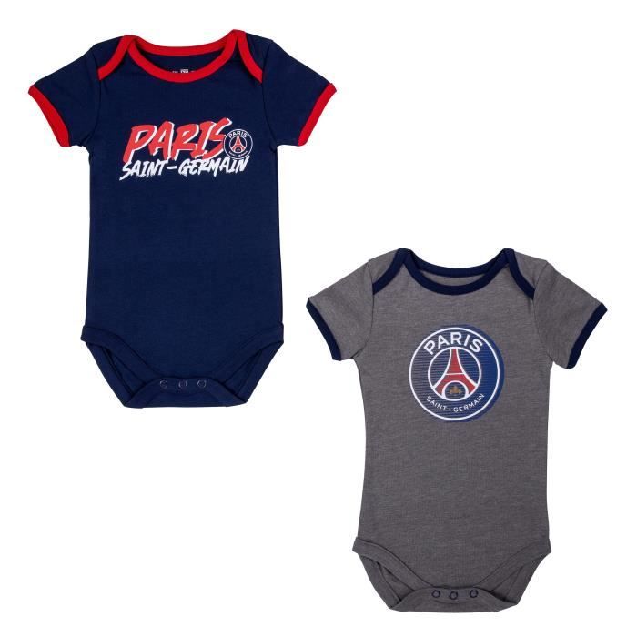 Body bébé garçon - PARIS SAINT GERMAIN - 2 pièces - Coton - Manches ...