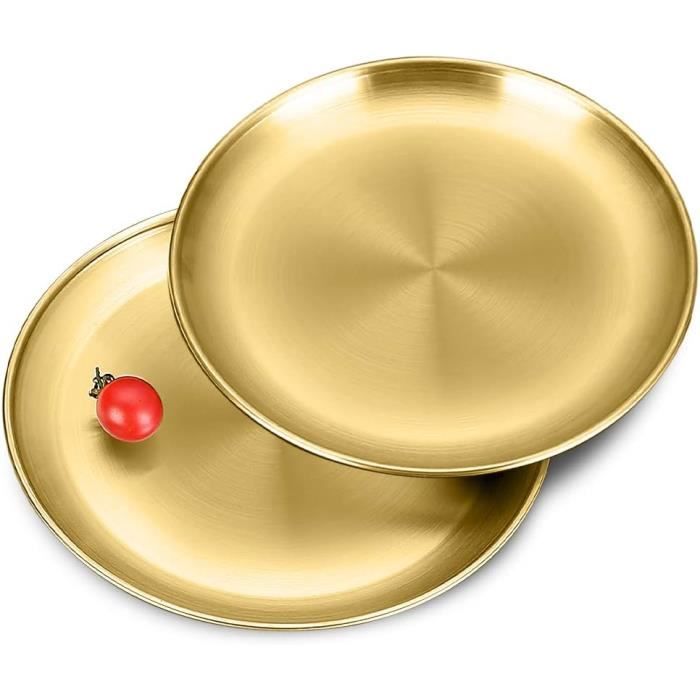2 Plats Ronds En Acier Inoxydable, 20 Cm, Plat De Barbecue, Moule À ...