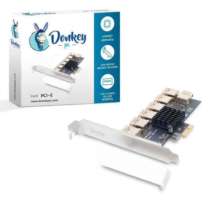 Carte Pcie 1 À 7 Ports Riser Card Pci-E Fente 1X To16X Usb 3.0 Riser ...