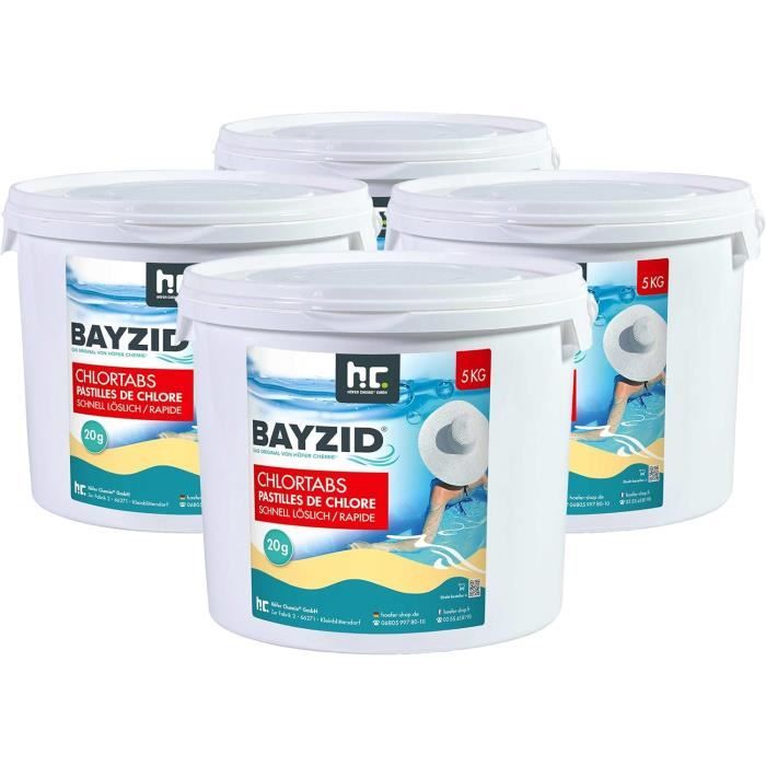 Höfer Chemie 4 x 5 kg (20 kg) BAYZID pastilles de Chlore pour Piscine ...