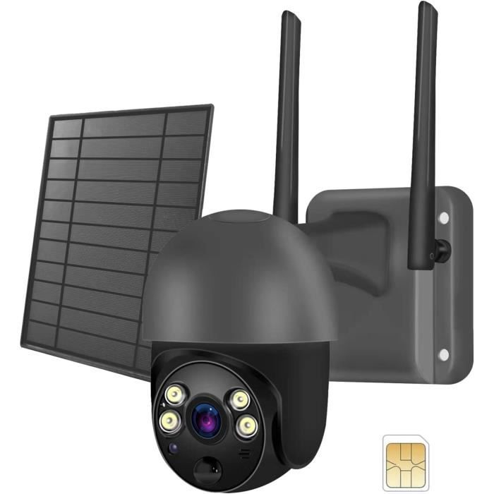 4G Lte Caméra Surveillance Extérieur Sans Fil, 2K Hd Solaire Batterie 4G Camera Avec Carte Sim ...