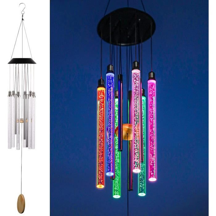Acrylic Stick Carillons éoliens solaires pour l'extérieur 6 barres ...