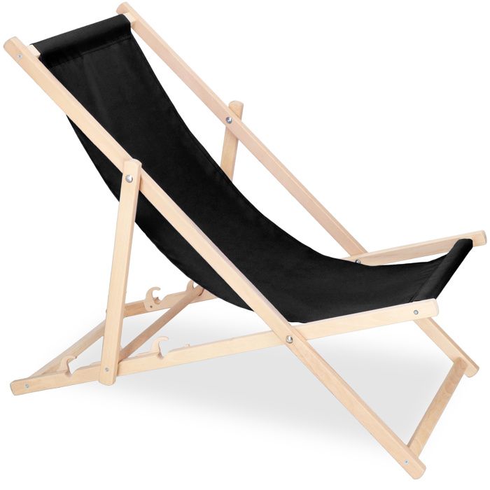 Springos® Transat pliable en bois – idéal pour le jardin, la plage ou ...