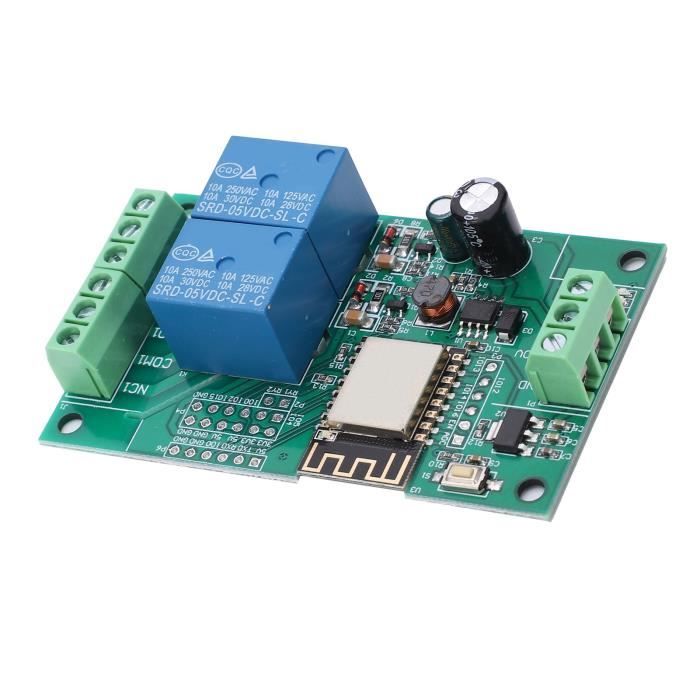GOTOTOP Carte relais Module de Relais Wi‑Fi Double Canal PCB DC 8‑80V ...
