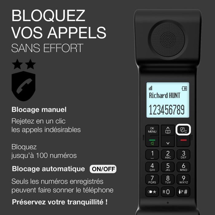 ALCATEL Epure Iconic - Téléphone Fixe sans Fil DECT - Design Vintage ...