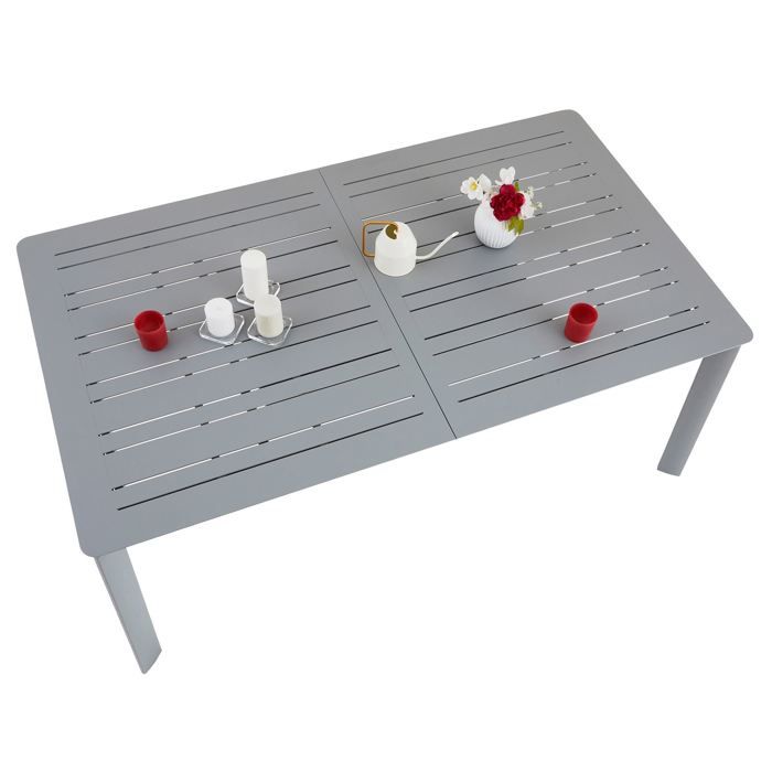 Table de jardin extérieur VERANO L 180 cm extensible en aluminium ...