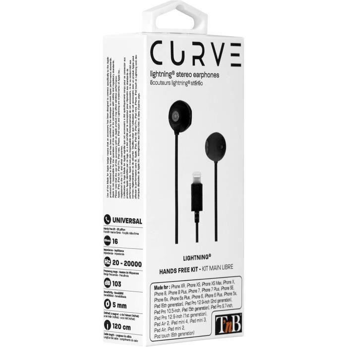 T’Nb Ecouteurs Filaires, Connecteur Lightning, Semi Intra Auriculaire ...