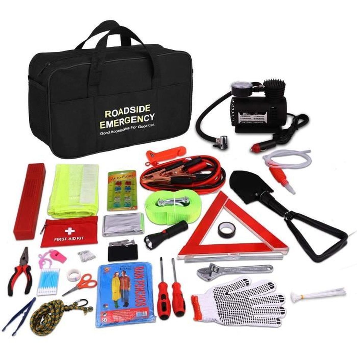 Sailnovo Kit d'urgence Auto Kit Securite Voiture Kit De Secour Auto ...