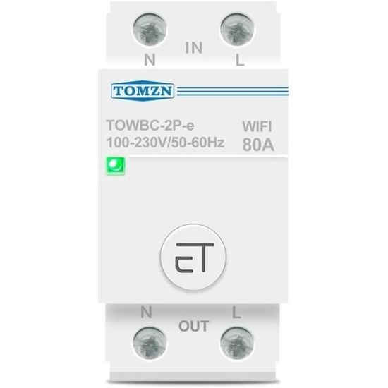 Disjoncteur,Disjoncteur 20a 63A 80A Monophasé Din Rail WIFI Disjoncteur ...