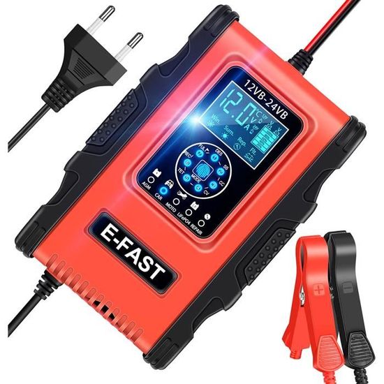 Ydbao Chargeur Batterie Intelligent 12a 12v/24v Voiture Automatique Fonction Réparation Écran ...