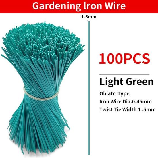 12 cm - LightGreen-100pcs - 100 attaches de câble de jardinage, fil de ...