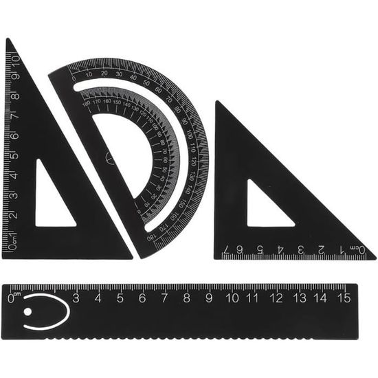 4 Pièces Requerre, Equerre Ecole, Regle Equerre Rapporteur, Avec Étui ...