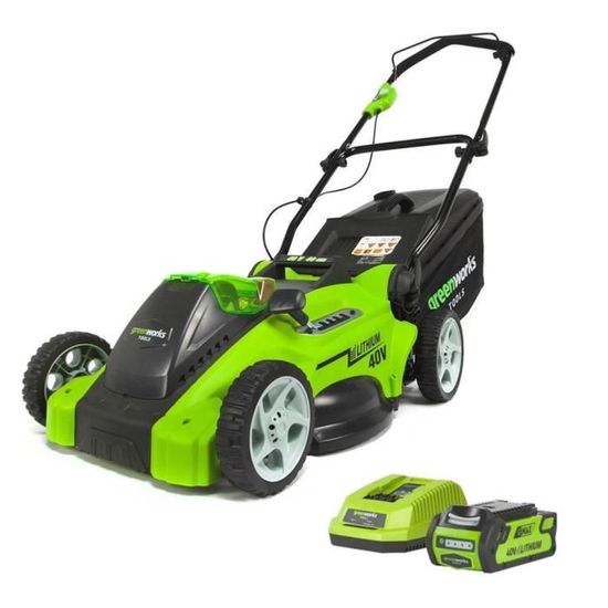 Tondeuse à Gazon Sans Fil Greenworks 40v Avec Batterie Et Chargeur