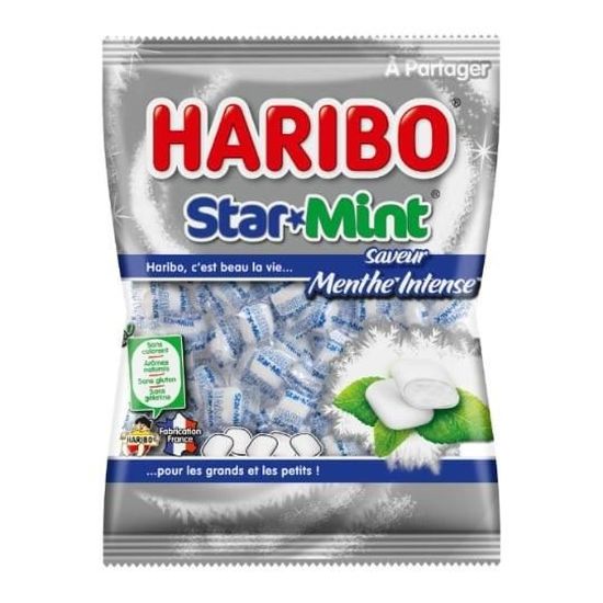 LOT DE 3 - HARIBO - Bonbons Star Mint menthe intense - sachet de 200 g ...
