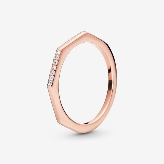 Bague Pandora Style Polygone Fin Et Élégant 198343CZ Cuivre Cuivre ...