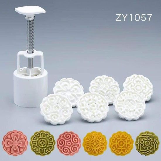 AP| 6 pcs-set Moule de biscuit Moule forme ronde pressée à la main ...