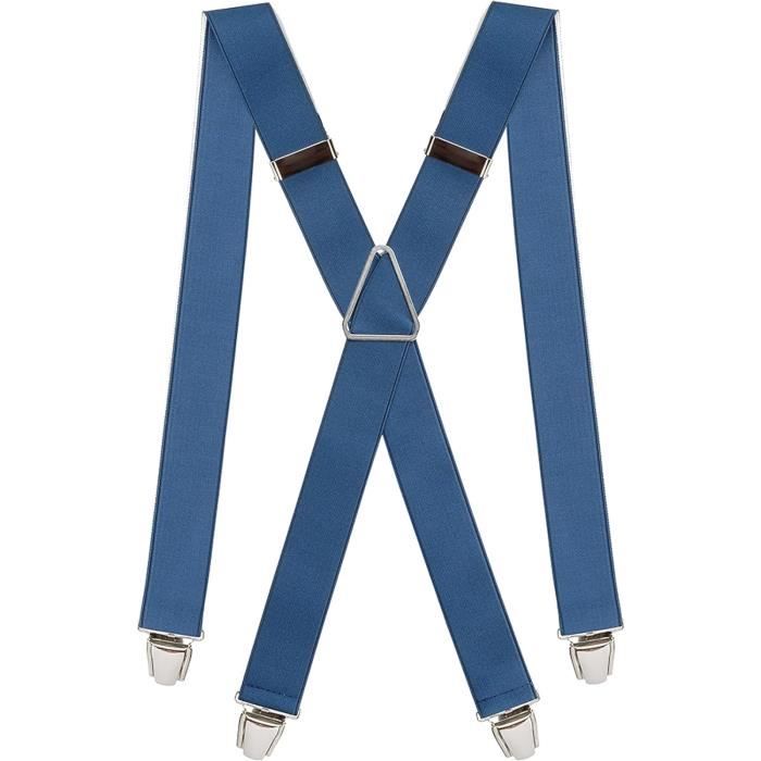Bretelles Homme Larges Premium Vintage-Made in France-Elastique Renforcé & 4 Clips Extra Fort en ...