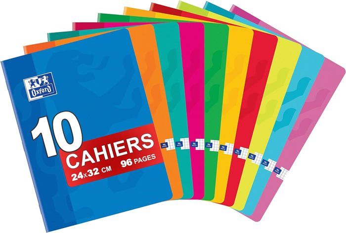 Classique Lot De 10 Cahiers Agrafés Grands Formats 24 X 32Cm 96 Pages ...
