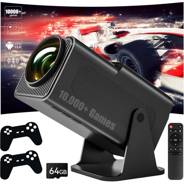 Mini Projecteur 4K Avec 2 Manettes De Jeu Et Plus De 10000 Jeux Pico ...