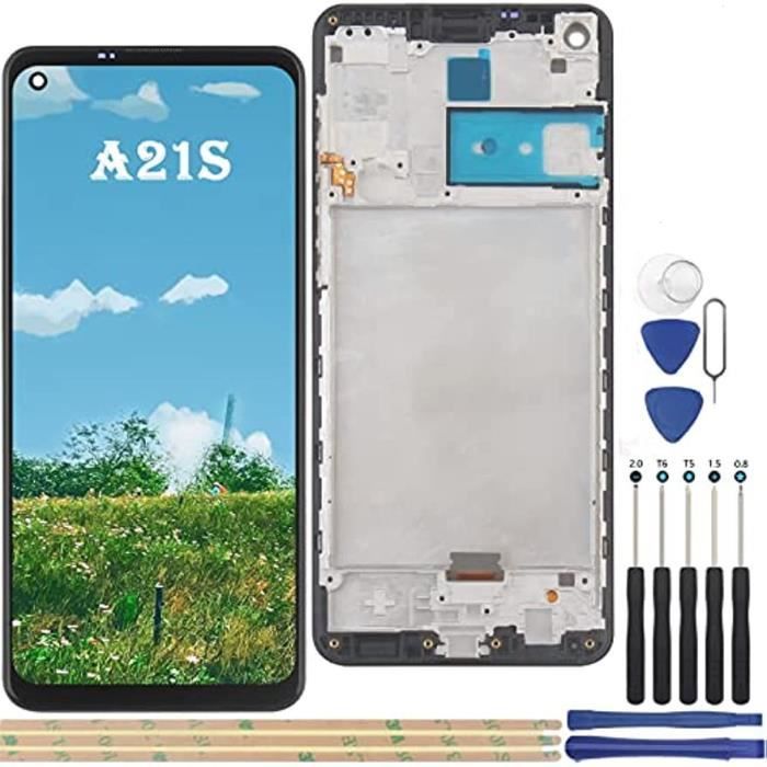 Écran LCD Samsung Galaxy A21S SM-A217F SM-A217M SM-A217N + VITRE TACTILE avec châssis NOIR ...