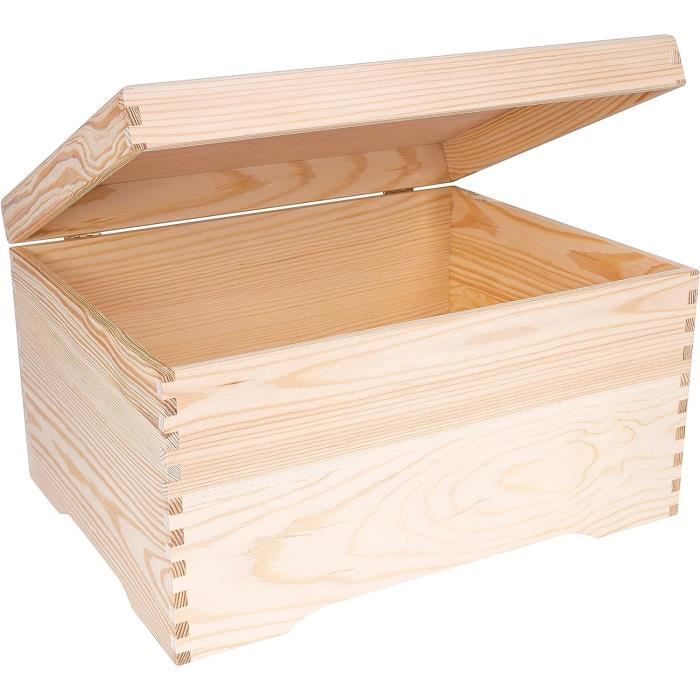 Xxl Grande Coffre Boite Rangement En Bois | 40 X 30,5 X 24 Cm | Avec ...