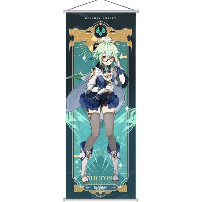 Scroll Poster Genshin Impact Mondstadt Game Character Hanging Wall Art ...