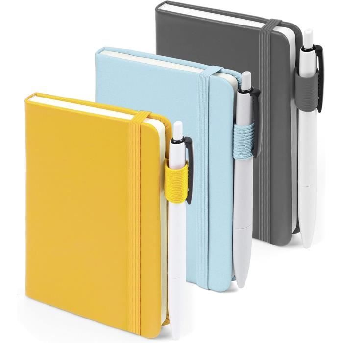 3 Carnet De Notes De Poche A6 Avec 3 Stylos Noirs, Page Lignée, Petit ...