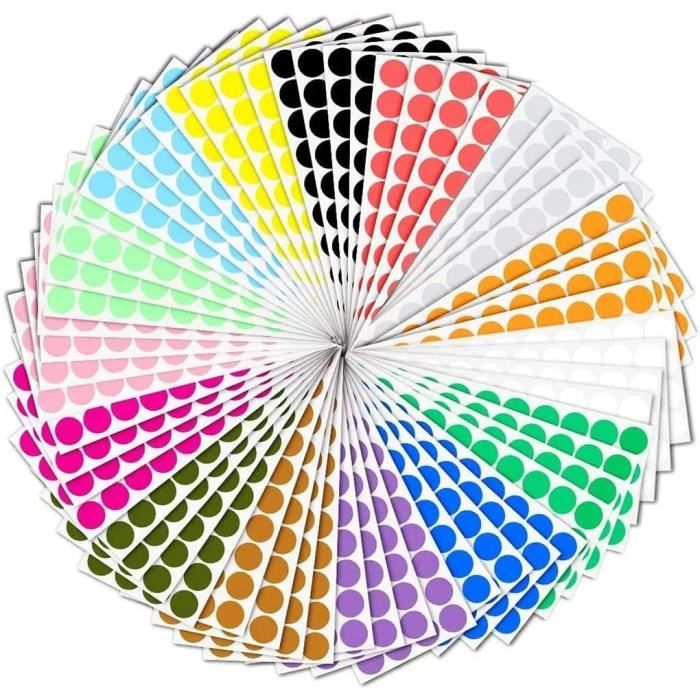 19mm Gommettes Autocollantes Rondes Gommettes Autocollant Ronde Enfant ...