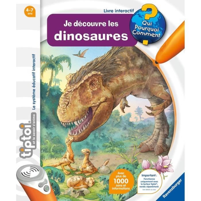 Ravensburger- tiptoi®- livre interactif- je découvre les dinosaures - jeu éducatif électronique ...