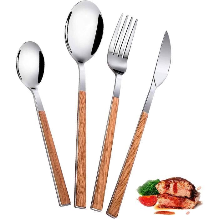 Couverts De Table 6 Personnes, Ménagère 24 Pièces En Acier Inoxydable ...