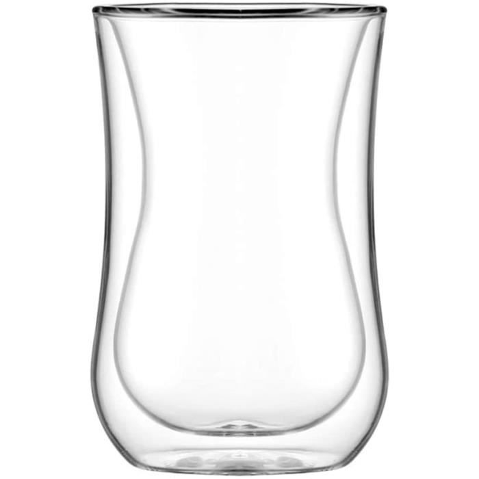 Verres gobelets thermo double paroi en verre chopes, tasses latte clair, verre isolé tasse à ...