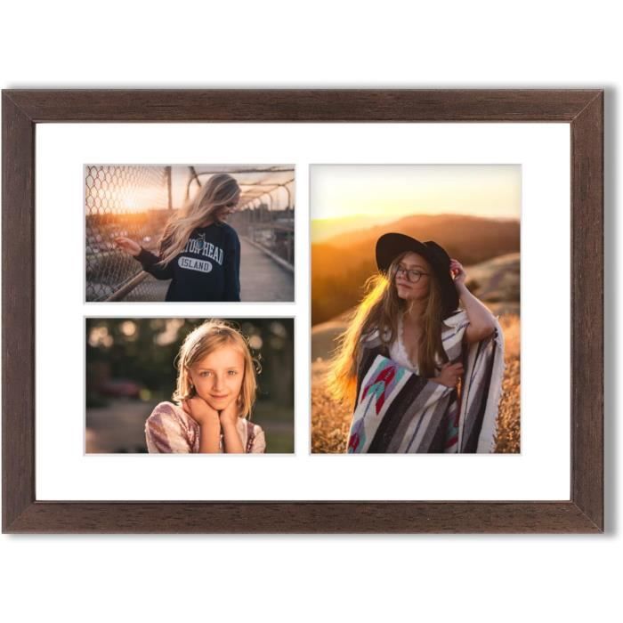 Tisar 30X40 Cm Cadre Photo En Bois Avec Verre Synthétique Incassable Multi-Vues Cadre Multi ...