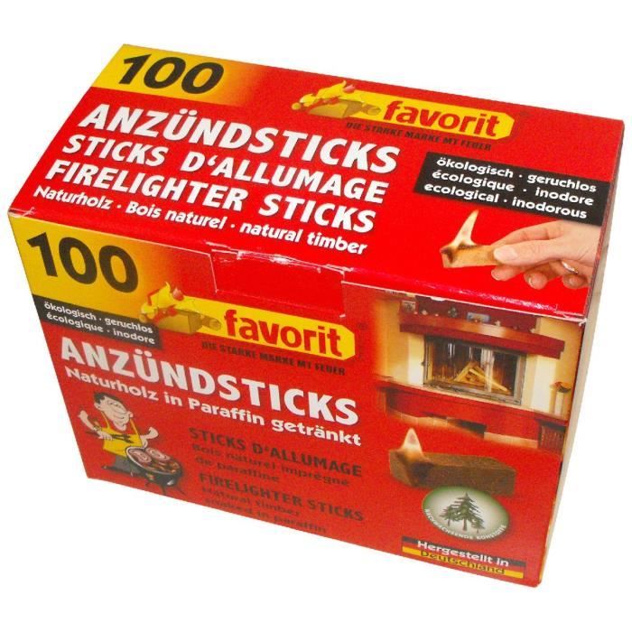 Stick d'allumage Favorit - Vendu par 100 - Cdiscount Maison