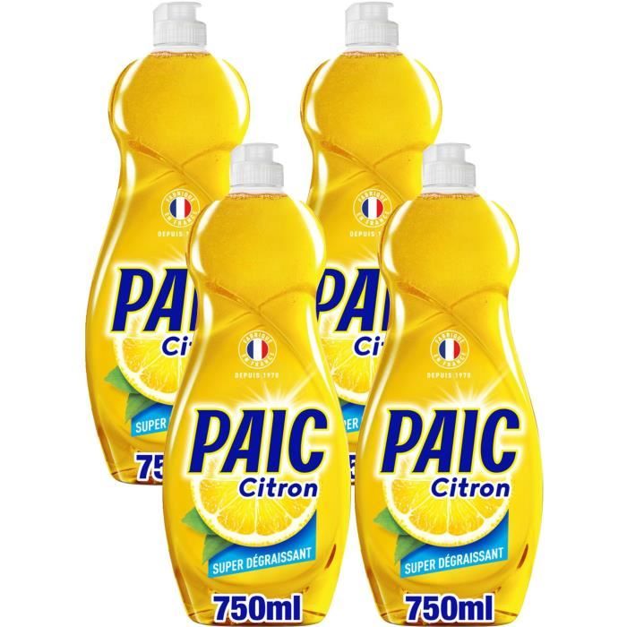 PAIC Liquide vaisselle Citron - Lot de 4 x 750ml - Cdiscount Electroménager