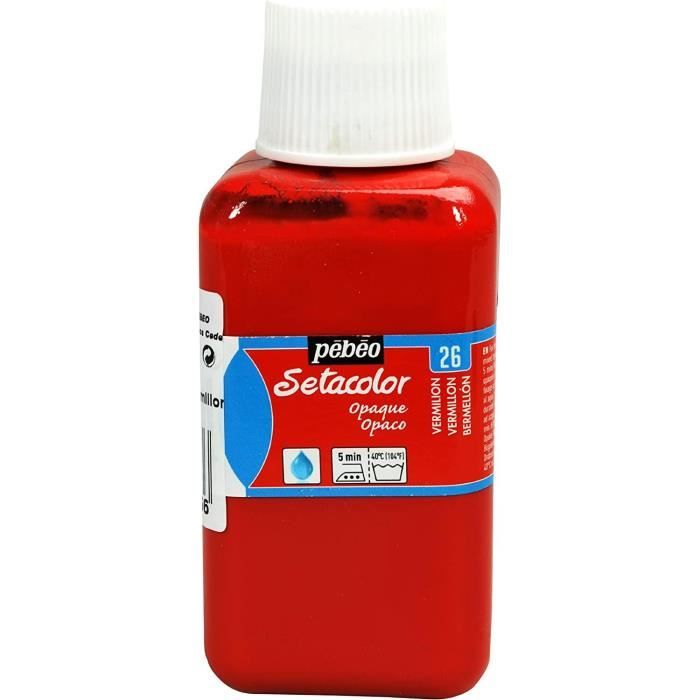 Peinture pour tissu - Setacolor - Vermillon - 250ml - Opaque - Haute ...